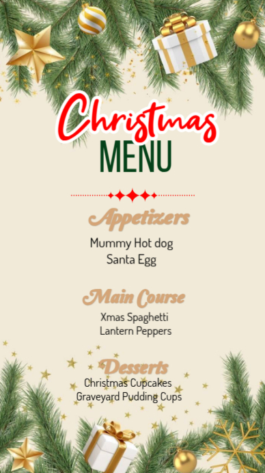 Christmas menu Template | PosterMyWall