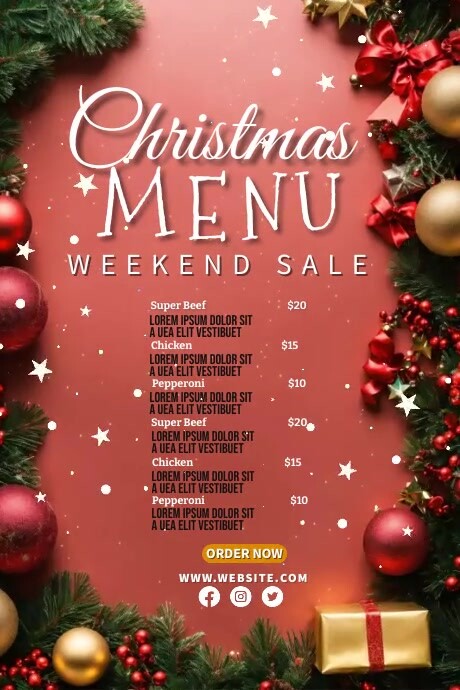 Plantilla de Christmas Menu | PosterMyWall
