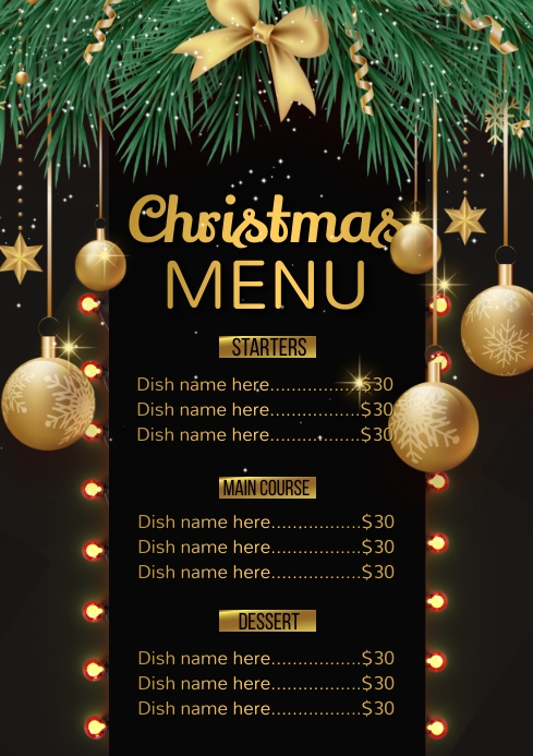 Christmas Menu Template | PosterMyWall