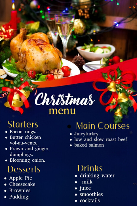 Christmas menu Template | PosterMyWall