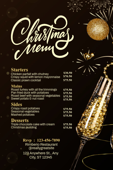 christmas menu Template | PosterMyWall