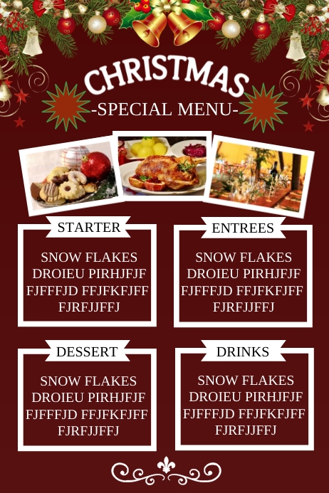 CHRISTMAS MENU Template | PosterMyWall