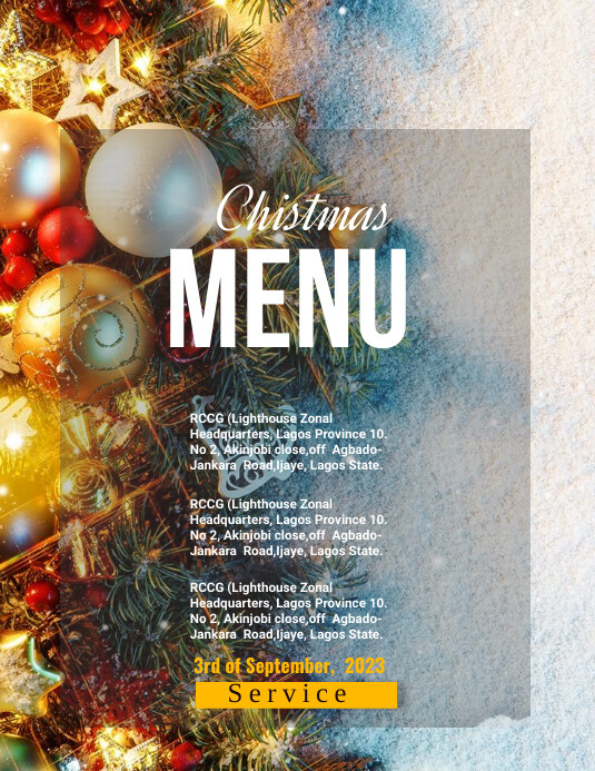 christmas menu Template | PosterMyWall