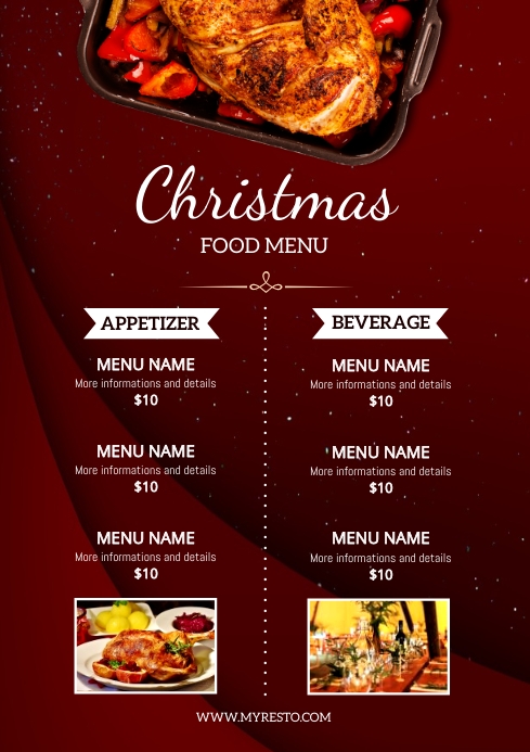 Christmas menu design Template | PosterMyWall