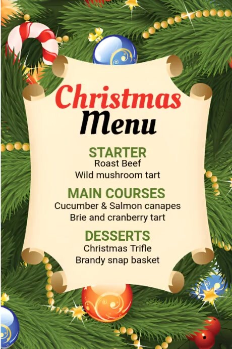 Christmas Menu Template | PosterMyWall