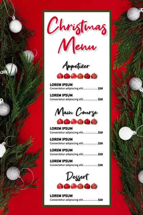 Christmas menu design template | PosterMyWall