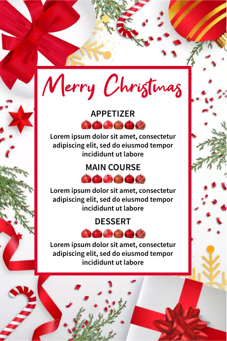 Christmas menu design template | PosterMyWall