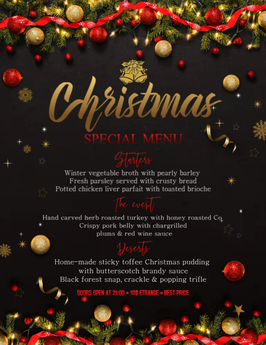 Plantilla de Christmas Menu | PosterMyWall