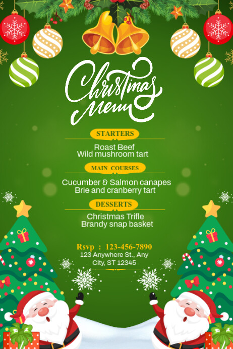 christmas menu Template | PosterMyWall