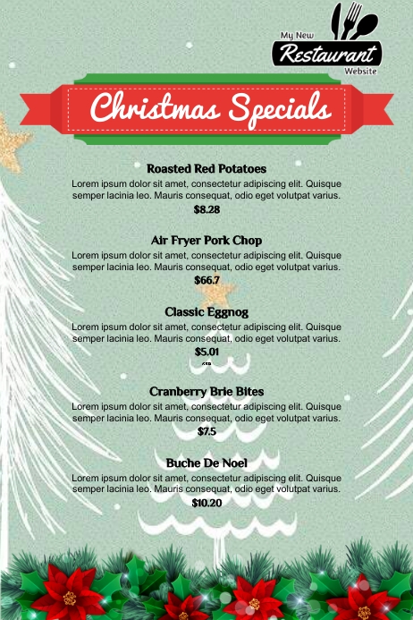 christmas menu Template | PosterMyWall