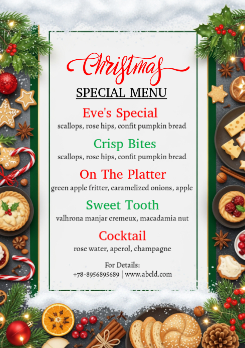 Christmas Menu Template | PosterMyWall