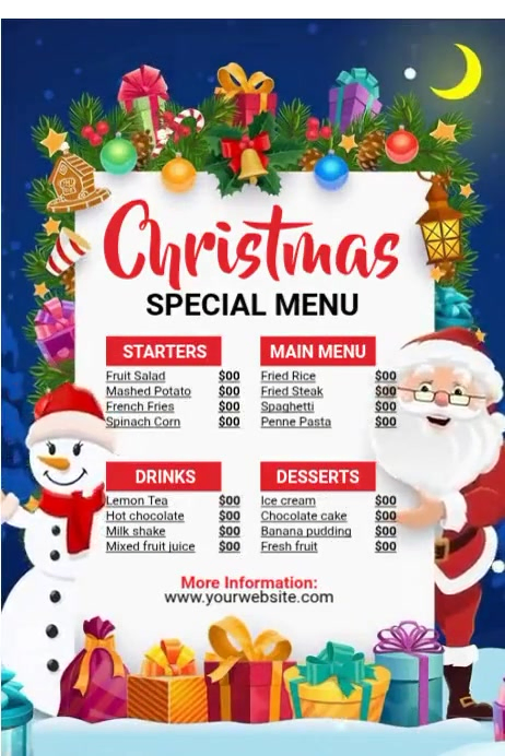 Christmas Menu Template | PosterMyWall