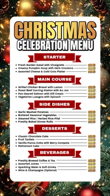 Christmas Menu Template | PosterMyWall