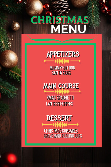 Christmas menu flyer Template | PosterMyWall