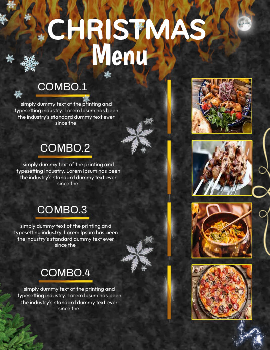 christmas Menu Flyer Template | PosterMyWall