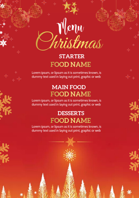 Christmas Menu Flyer Template | PosterMyWall