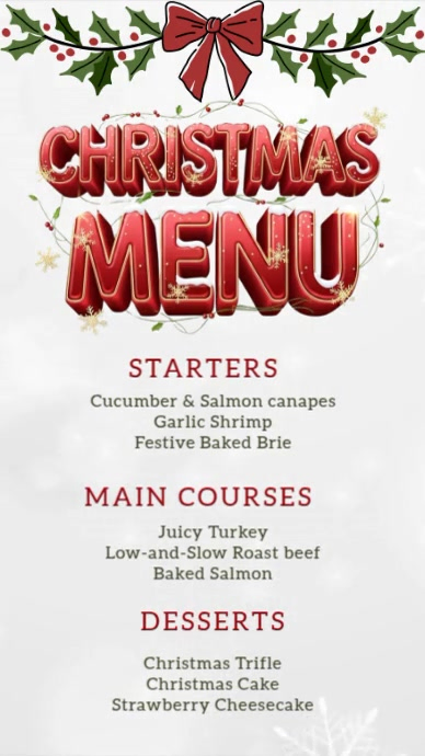 Christmas Menu Flyer Template | PosterMyWall