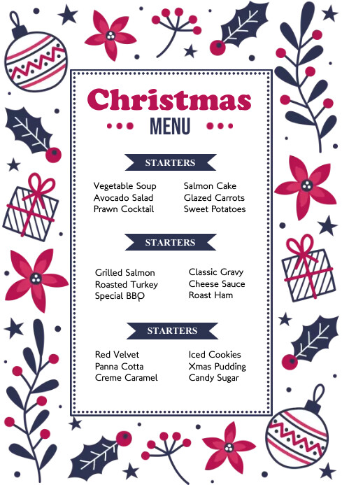 Christmas Menu Lay Out Template | PosterMyWall