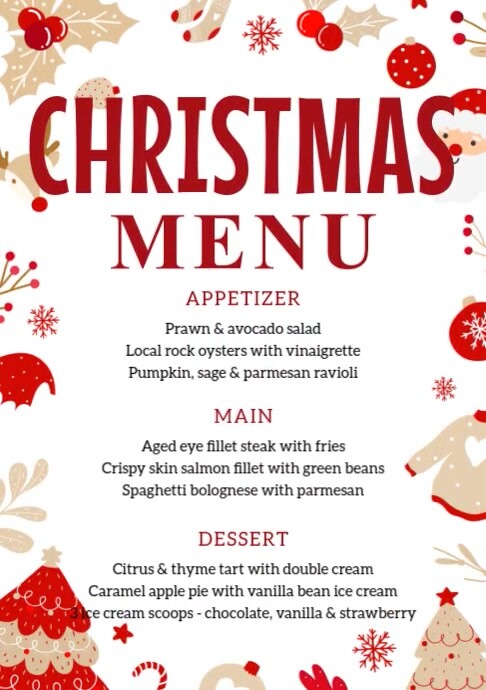 Plantilla de Christmas Menu Offer | PosterMyWall Plantilla de Christmas Menu Offer | PosterMyWall