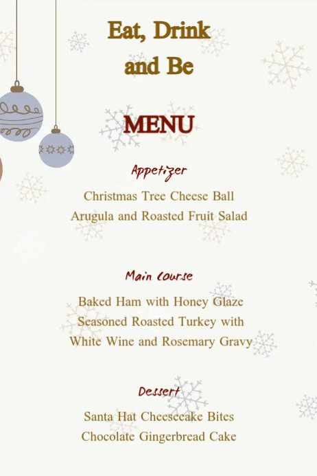 Christmas Menu Poster Template | PosterMyWall