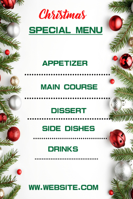 Christmas Menu Poster Template | PosterMyWall