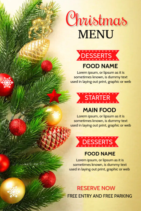 Christmas menu Poster Template | PosterMyWall