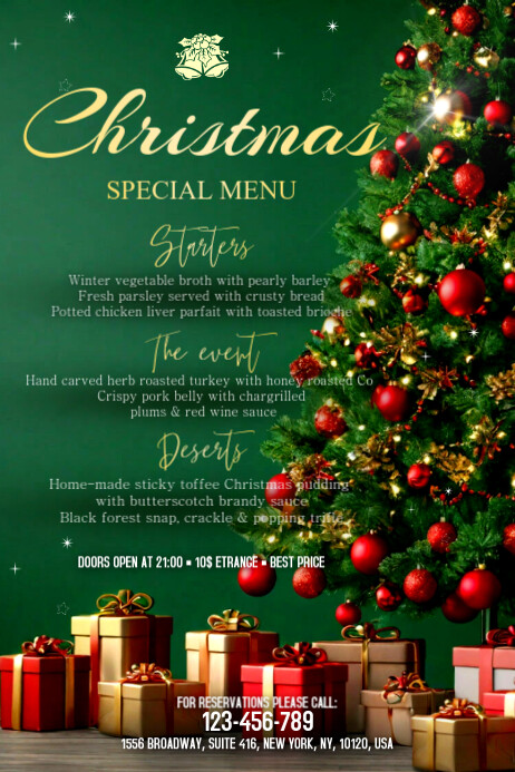 Christmas Menu Poster Template | PosterMyWall