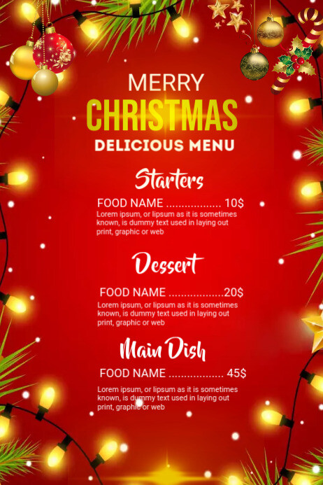 Copy of Christmas Menu Poster | PosterMyWall