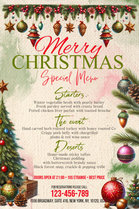 Christmas Menu Poster Template | PosterMyWall