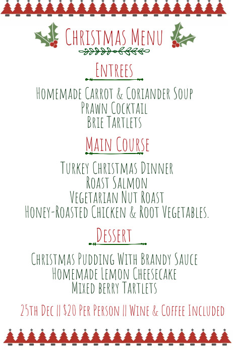 Copy of Christmas Menu Poster Template | PosterMyWall