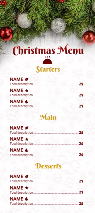 Copy of Christmas Menu Rack Card Template Design | PosterMyWall