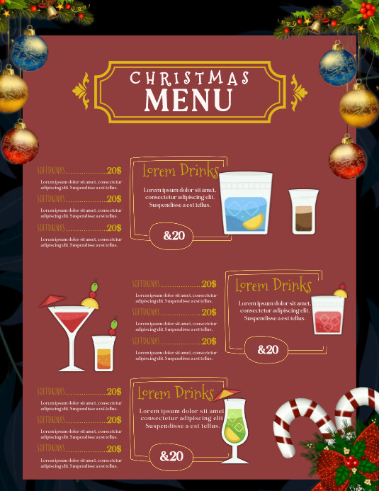Plantilla de Christmas Menu Template (1) | PosterMyWall