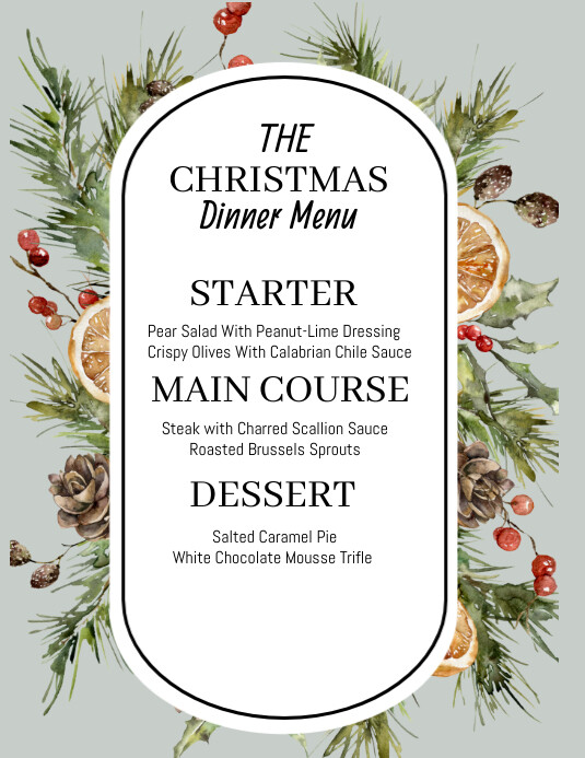 christmas menu template | PosterMyWall