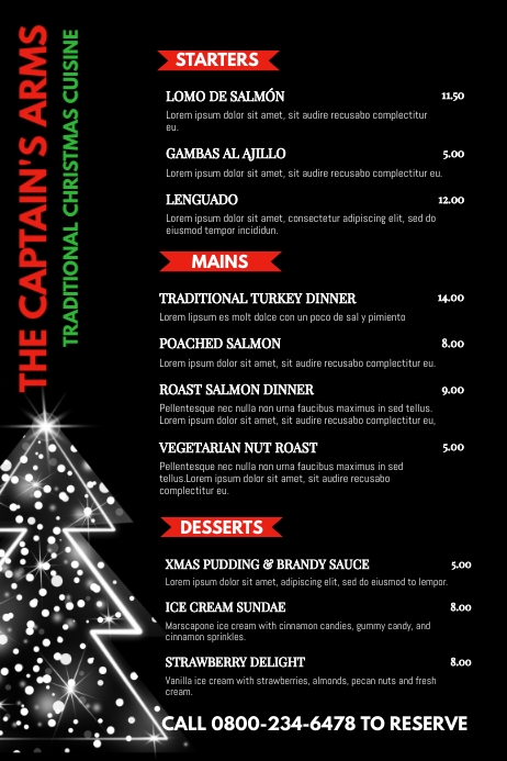Plantilla de Menú de Navidad | PosterMyWall