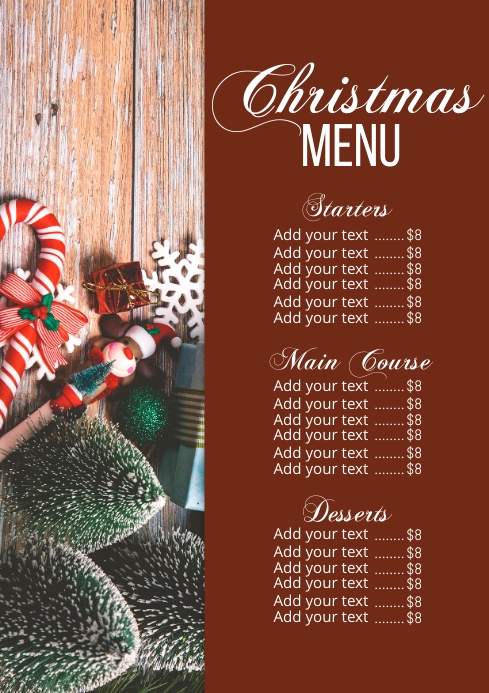 Plantilla de Menú de Navidad | PosterMyWall