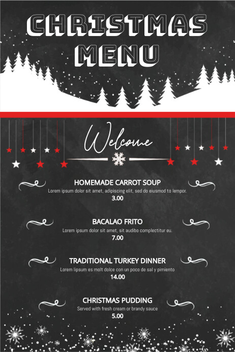 Christmas Menu Template Free Download | PosterMyWall