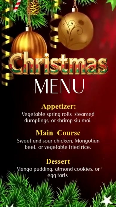 Christmas Menu Video Ads Template | PosterMyWall