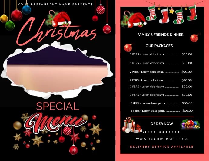 christmas menus offer poster Template | PosterMyWall