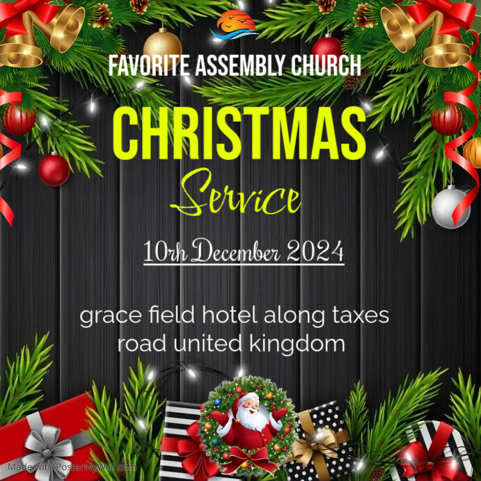 Christmas merry Xmas church Template | PosterMyWall