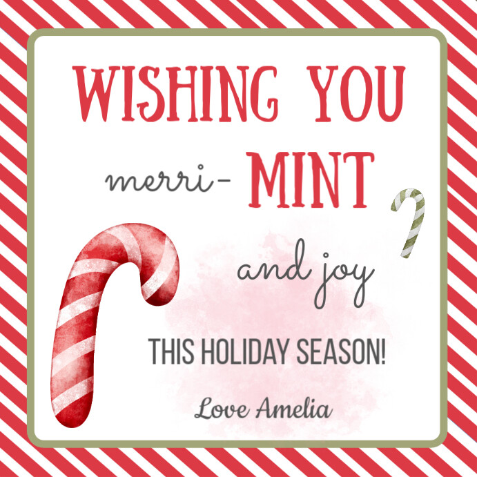 Christmas Mint Gift Tag Template, | PosterMyWall