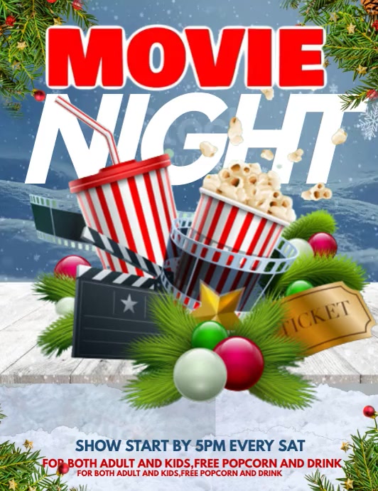 CHRISTMAS MOVIE Template | PosterMyWall