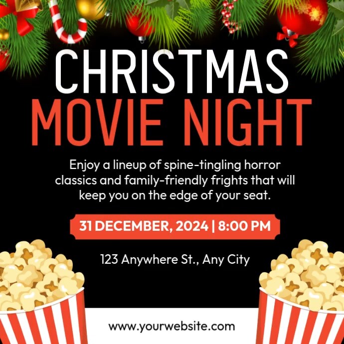 Christmas Movie Night Template | PosterMyWall