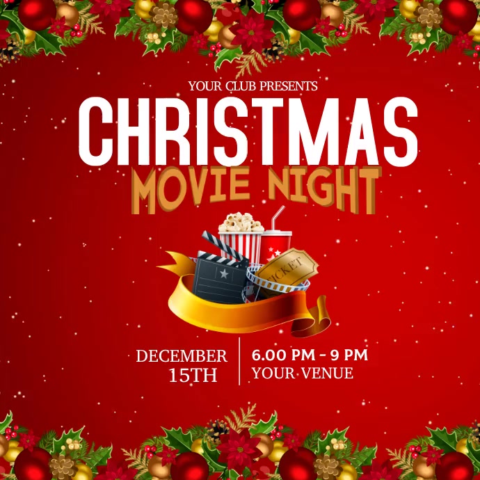 christmas movie show Template | PosterMyWall