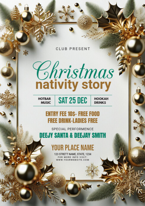 Christmas Nativity Flyer Template | PosterMyWall