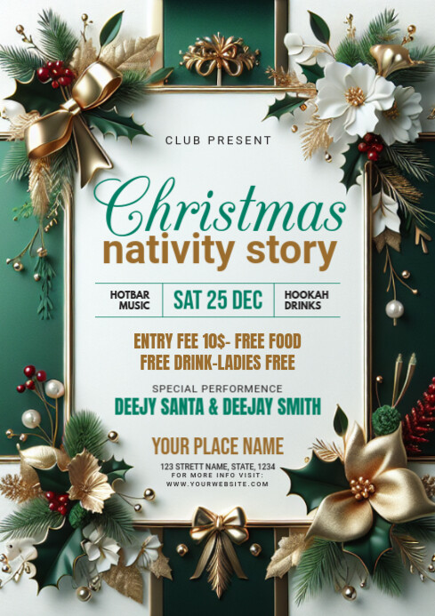 Christmas nativity Story Flyer Template | PosterMyWall