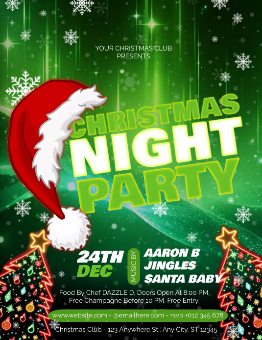 Plantilla de christmas neon club party design template | PosterMyWall