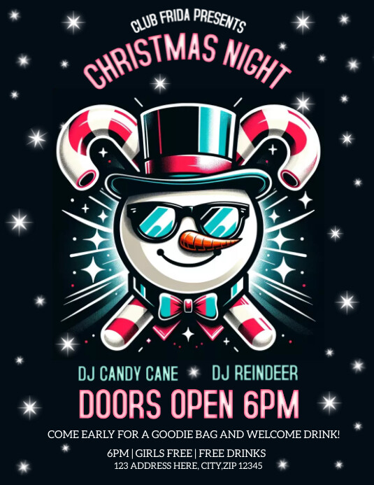 CHRISTMAS NEON GLOW PARTY EVENT TEMPLATE | PosterMyWall