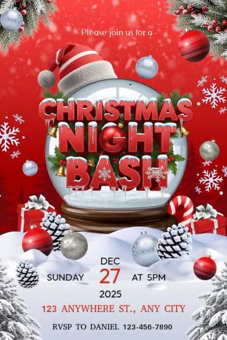 Christmas Night Bash Template | PosterMyWall