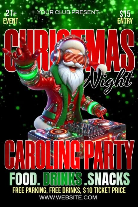 Christmas Night Caroling Template | PosterMyWall