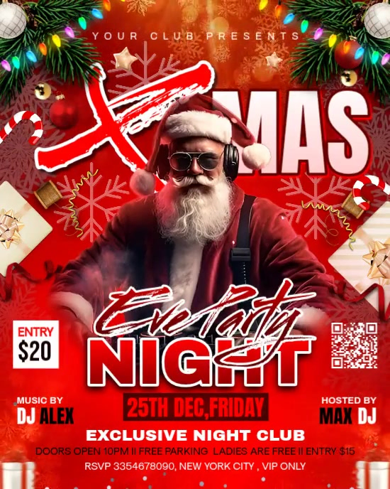 christmas night club ads Template | PosterMyWall